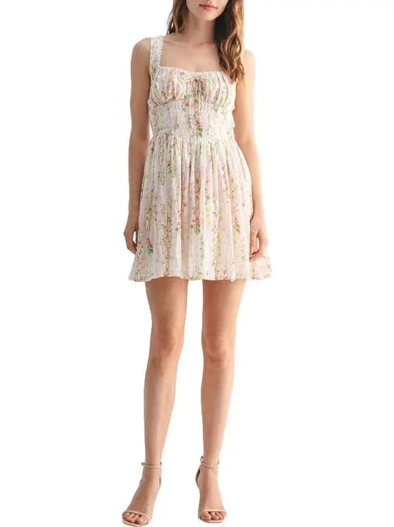 ALL IN FAVOR Floral Fit & Flare Minidress - Pink Floral