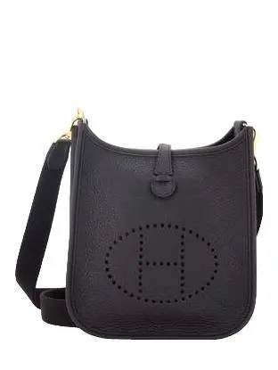 Hermès Evelyne Tpm Clemence Leather Bag - Black