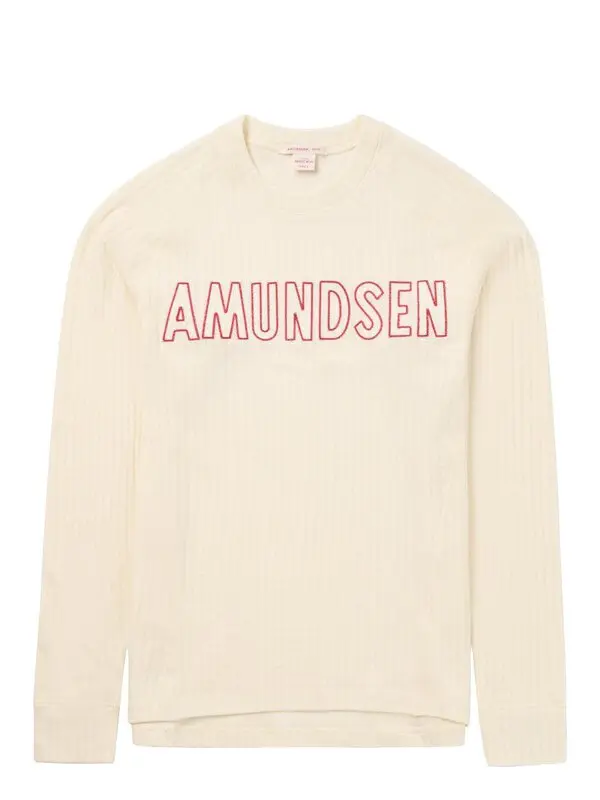 AMUNDSEN Hero's Hide Crew Neck - Natural/logo
