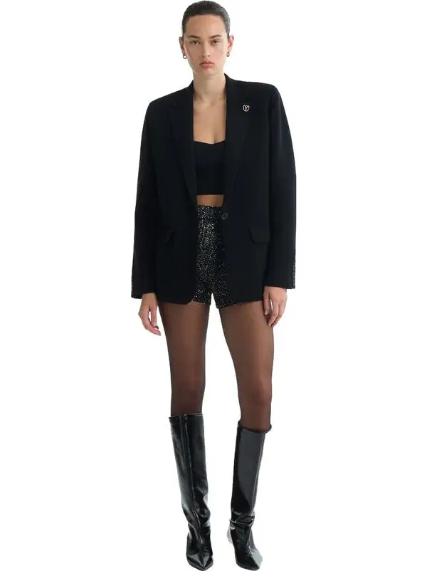 DODIEE Camila Oversized Cashmere Blazer - Black