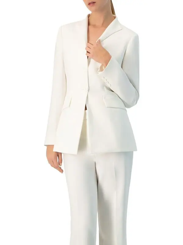 IVONNE Solid Single-button Blazer - Ivory