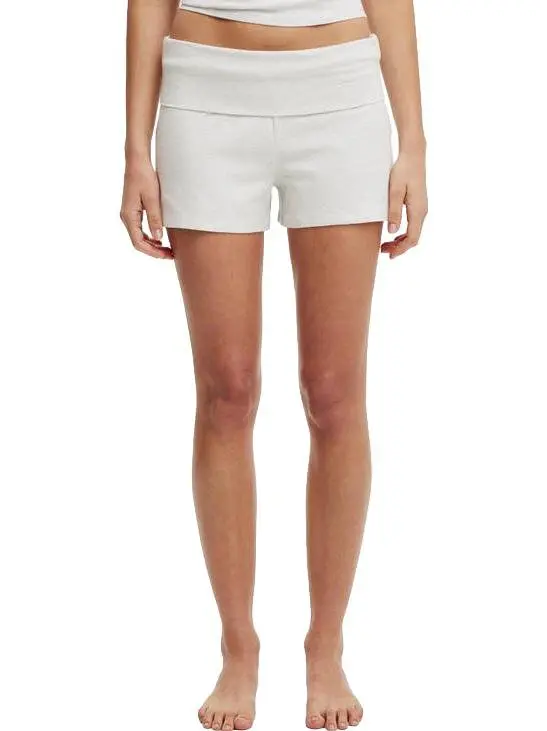Cotton:on Dreamy Soft Roll Waist Short - Light Grey Marle