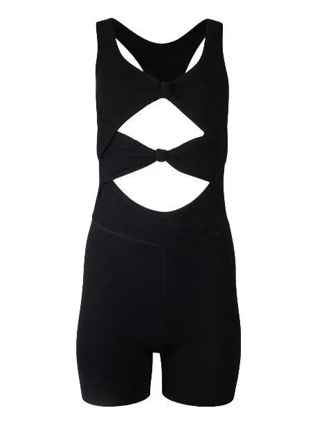 LEZAT Organic Cotton Cut Out Romper - Black
