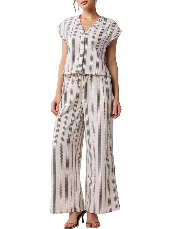 REISTOR Wide-leg Drawstring Pants - Off-white