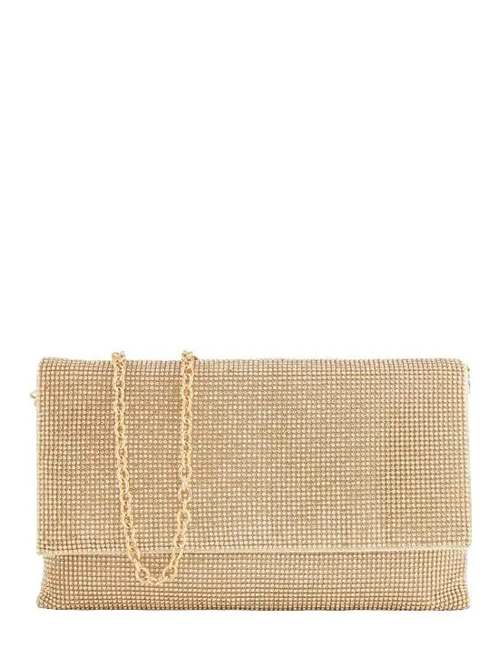 WHITING & DAVIS Gemma Crystal Clutch - Gold