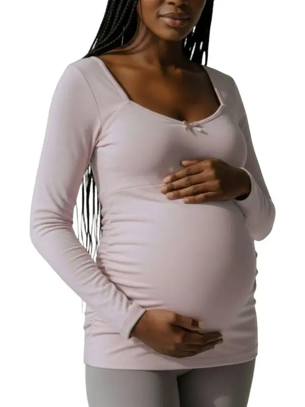 Motherhood Maternity Sweetheart Side-ruched Long Sleeve Tee - Soft Violet