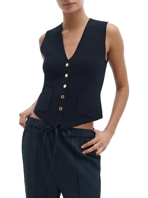 Rag & Bone Portia Wool Vest - Navy