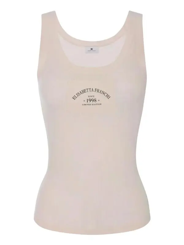 Elisabetta Franchi Ribbed-knit Tank Top - Neutrals