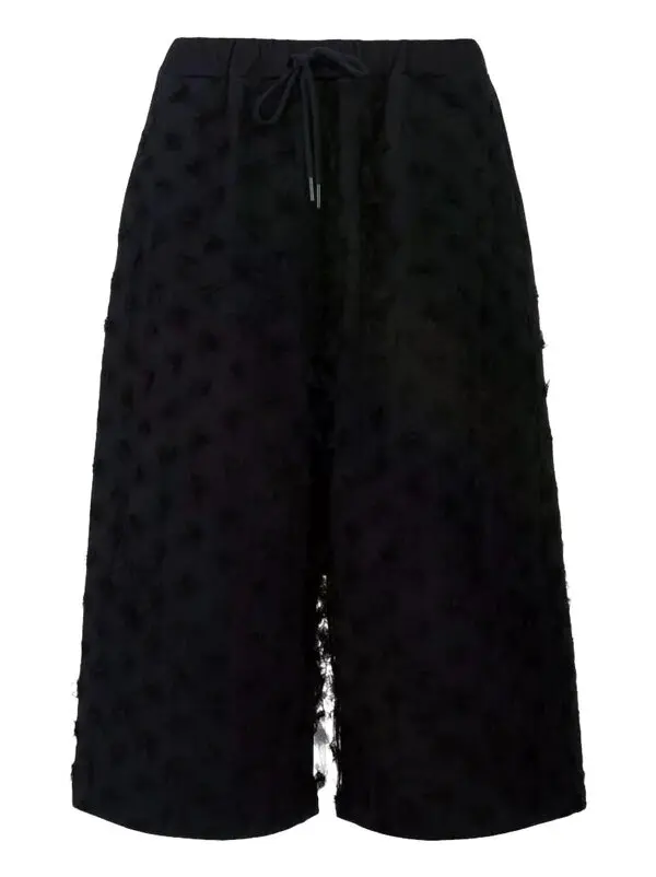 PUSHBUTTON Drawstring Textured Shorts - Blue