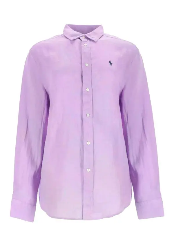 Polo Ralph Lauren Classic Fit Linen Shirt - Purple