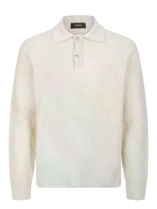 BOSS Cashmere Polo Shirt - Neutrals