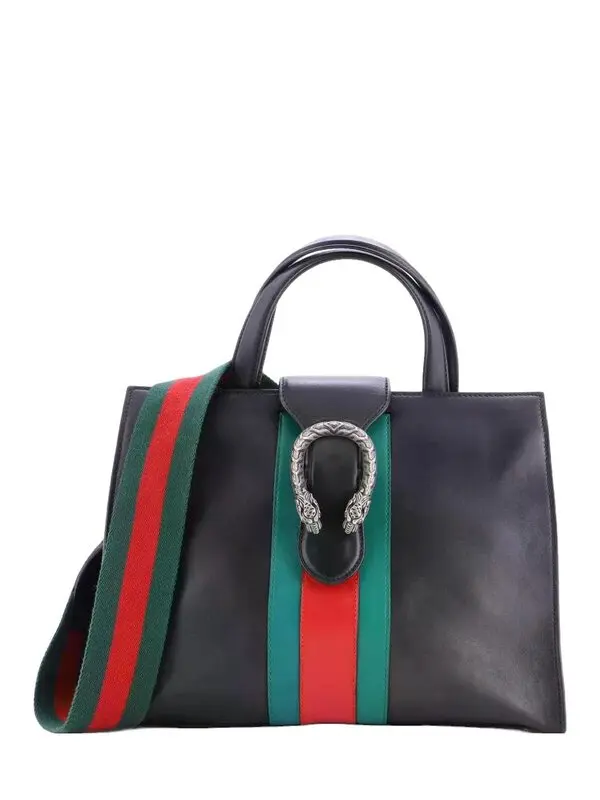 Gucci Web Dionysus Top Handle Medium Tote Bag - Black