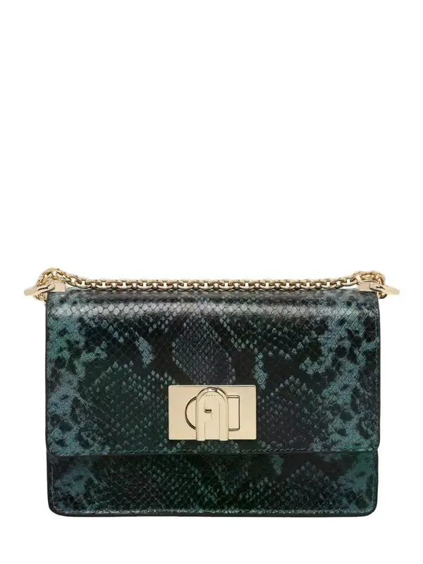 Furla Snake-print Shoulder Bag - Black