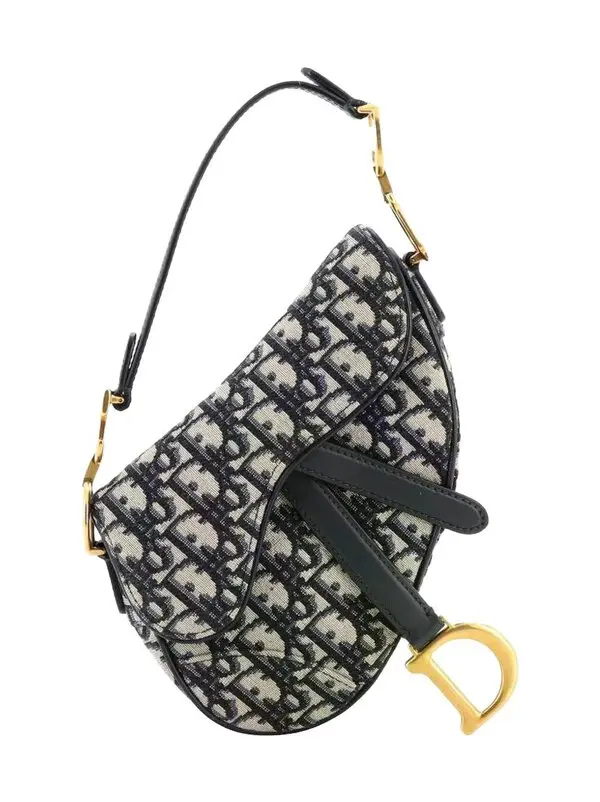 Dior Saddle Oblique Canvas Mini Shoulder Bag - Blue