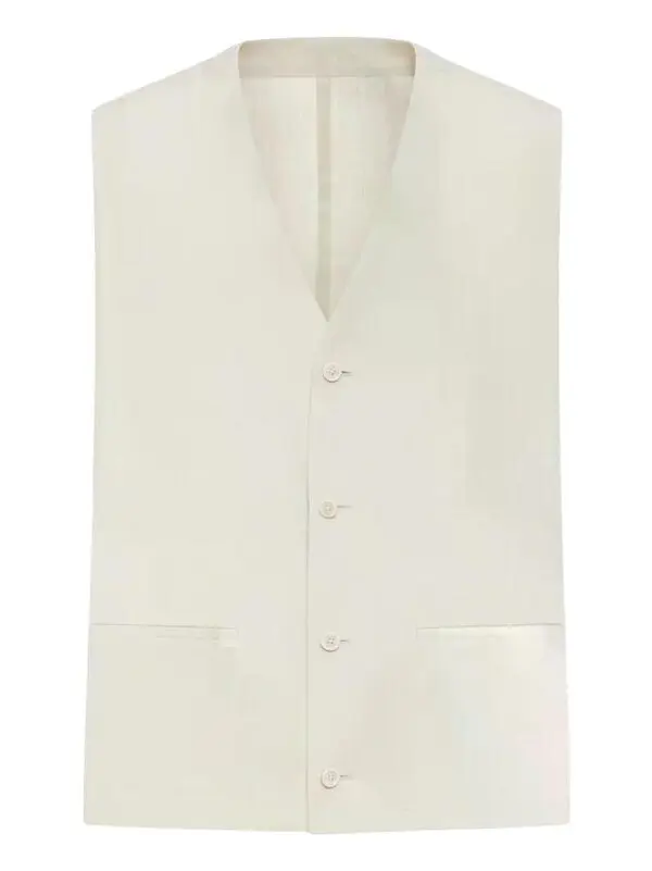 LARDINI V-neck Button Gillet - Neutrals