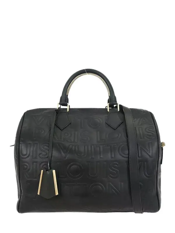 LOUIS VUITTON 2008 Speedy Cube Leather Tote Bag - Black