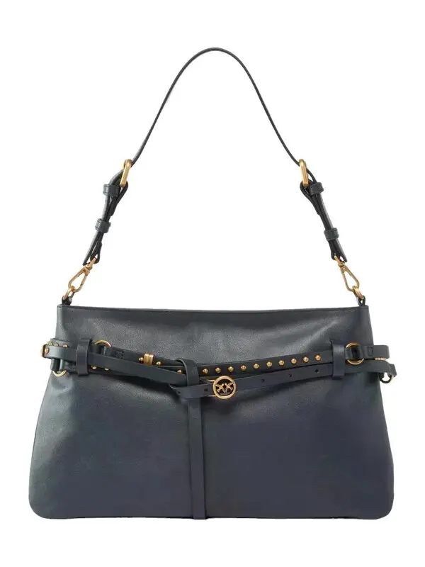 Pinko Leather Shoulder Bag - Grey