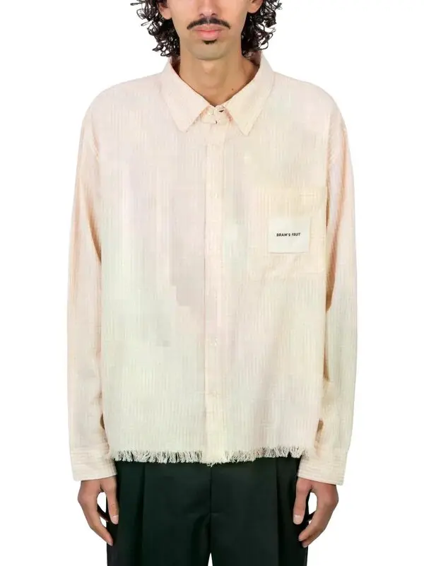 BRAM’S FRUIT Gingham Frayed Shirt - Orange