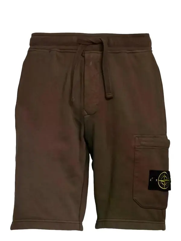 Stone Island Patch Pocket Fleece Shorts - Brown