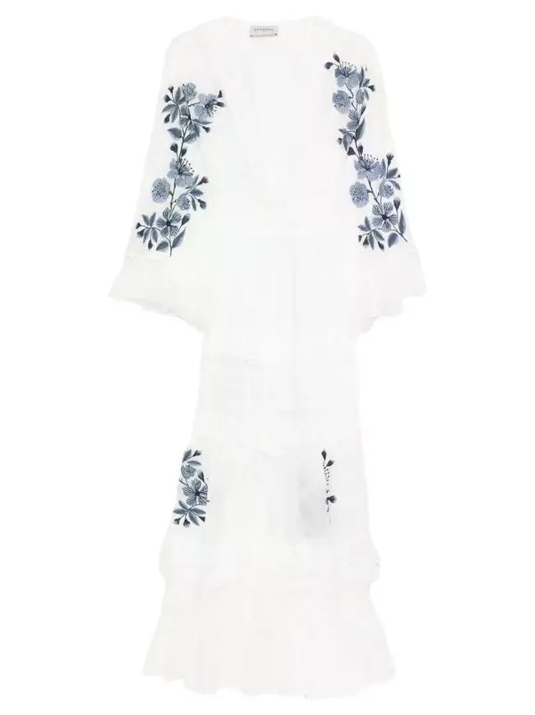 ERMANNO FIRENZE Floral Embroidered Maxi Dress - White