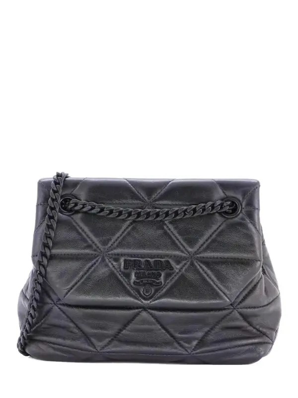 Prada Spectrum Flap Bag Quilted Nappa Leather Small Shoulder Bag - Black