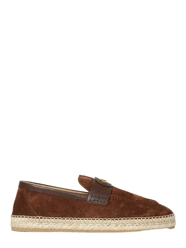 Valentino Garavani Vlogo Signature Suede Espadrilles - Cocoa