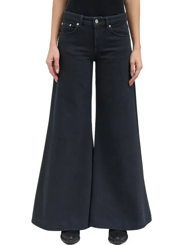 DONDUP Flared Cotton Denim Jeans - Black