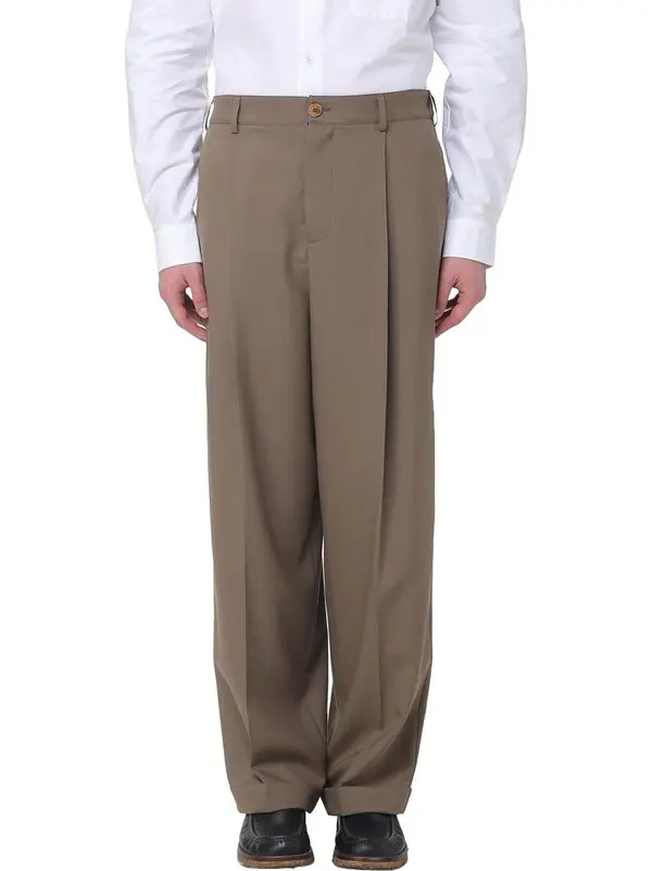 Marni Virgin Wool Wide Leg Trousers - Beige