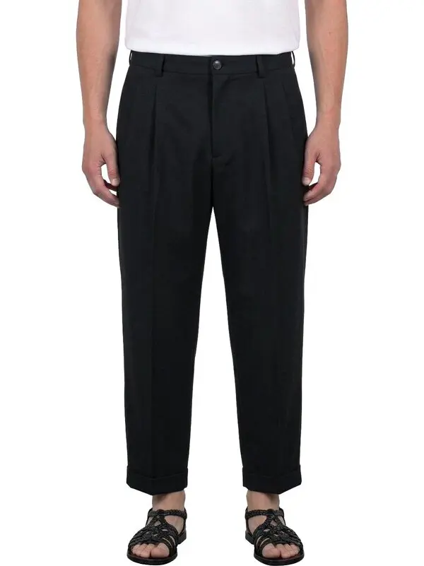 Marni Virgin Wool Wide Leg Trousers - Black