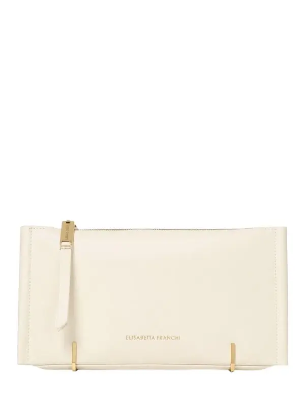 Elisabetta Franchi Leather Pouch - Ivory