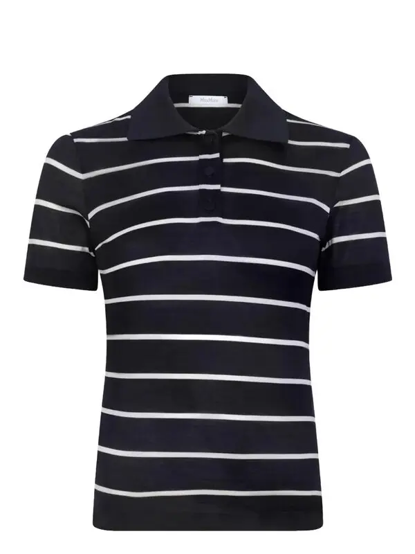 Max Mara Striped Collared T-shirt - Blue