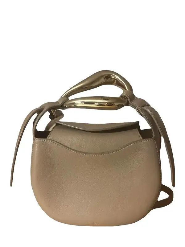 Chloé Kiss Leather Handbag - Beige