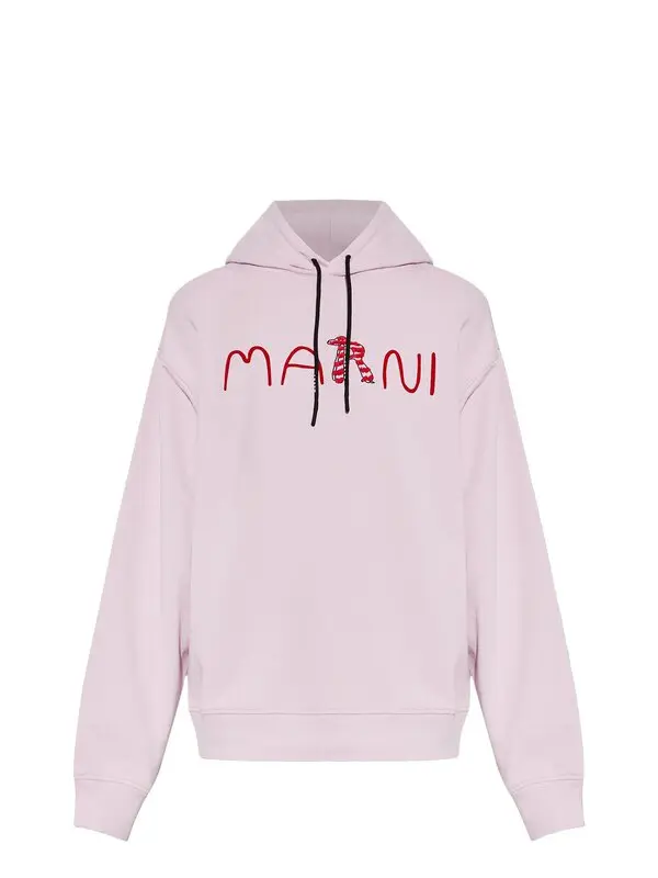 Marni Logo Hooded Sweatshirt - Pink