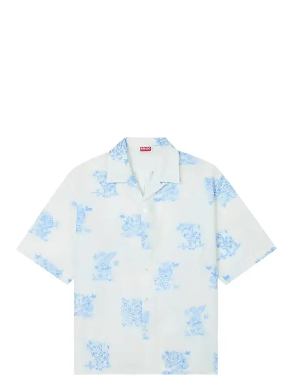 Kenzo Cartoon Hawaiian Shirt - White