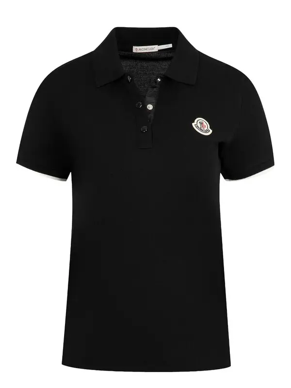 Moncler Toggle Waist Polo Shirt - Black