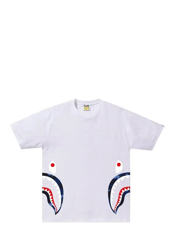 A BATHING APE Color Camo Side Shark Tee - White