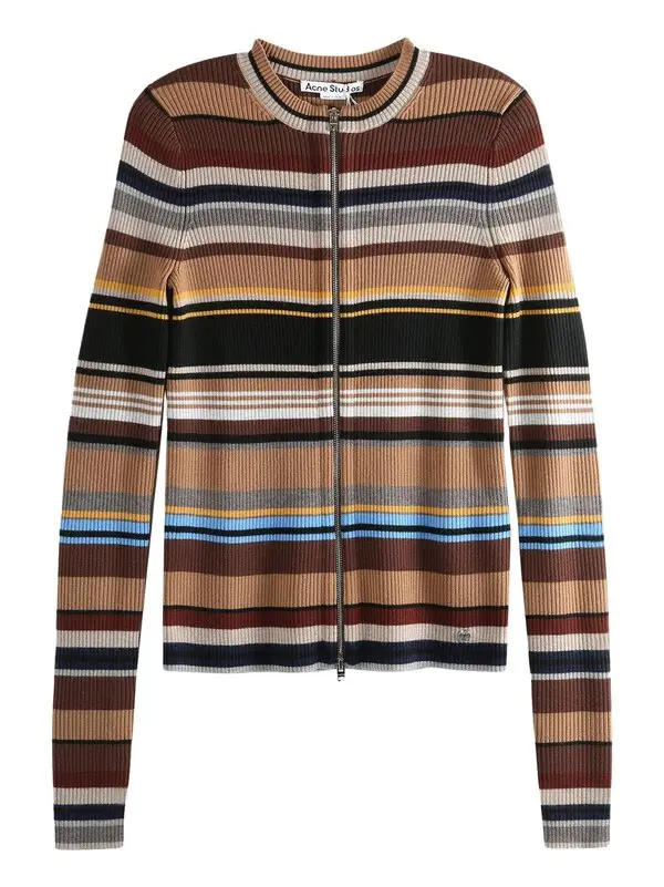 Acne Studios Striped Cardigan - Brown