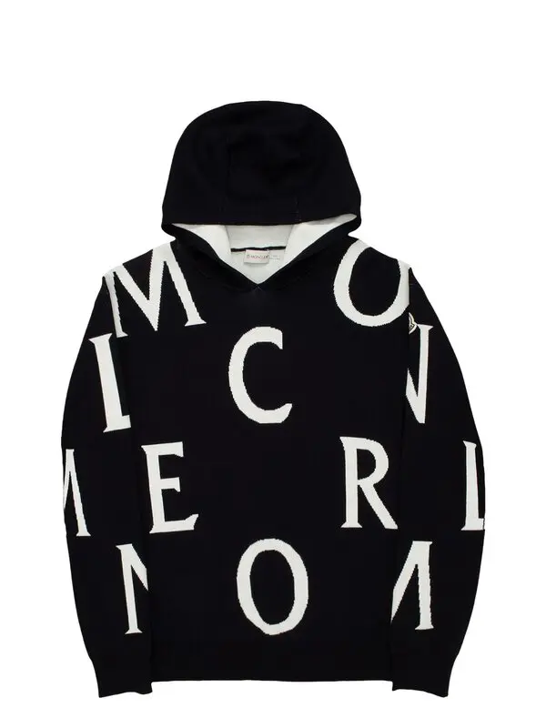 Moncler Scattered Letters Hooded Sweatshirt - Black