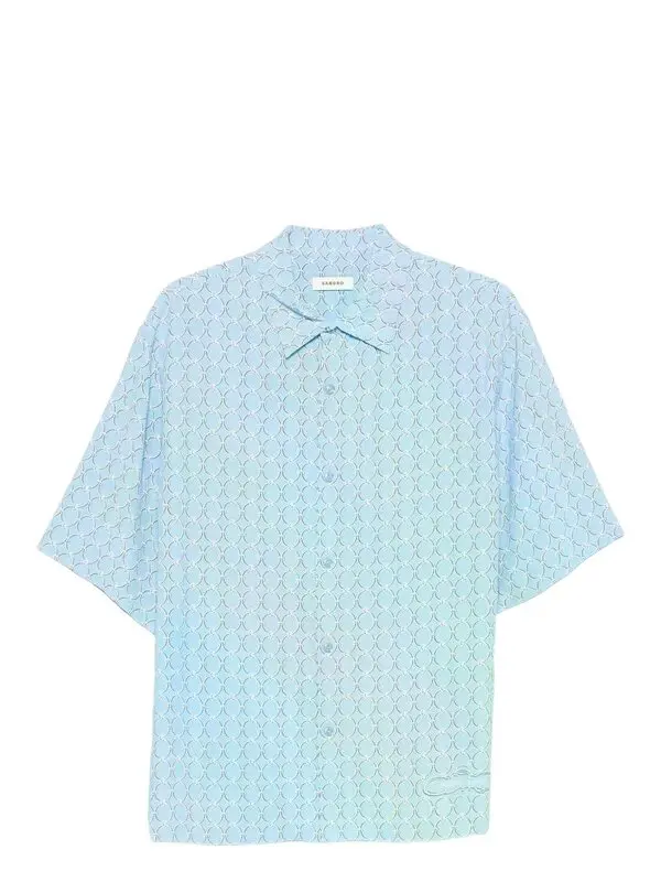 Sandro Link Print Loose-fit Shirt - Blue