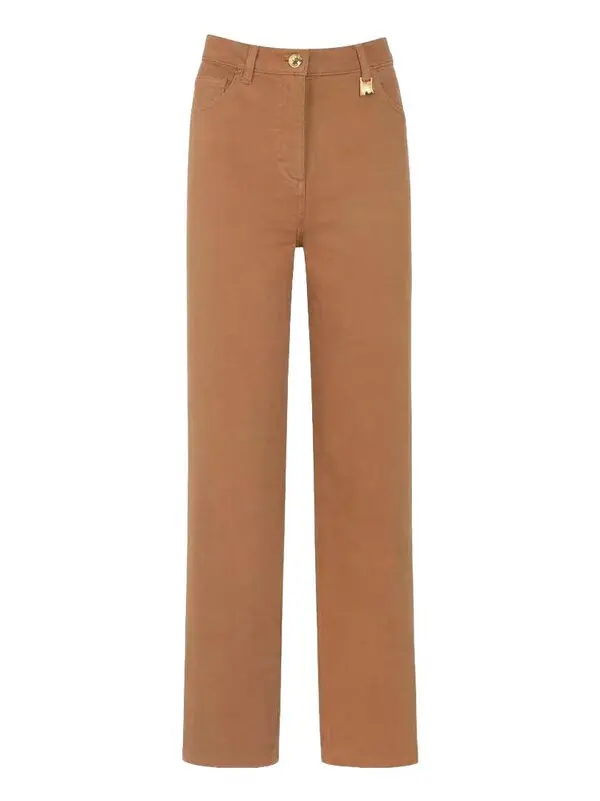 Elisabetta Franchi Logo Detail Jeans - Brown