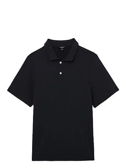 REISS Kennedy Buttoned Textured Polo Top Xxl - Navy