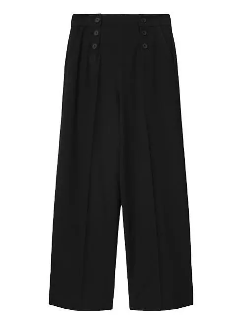 ALLSAINTS Raina Wide-leg Stretch-woven Trousers - Black