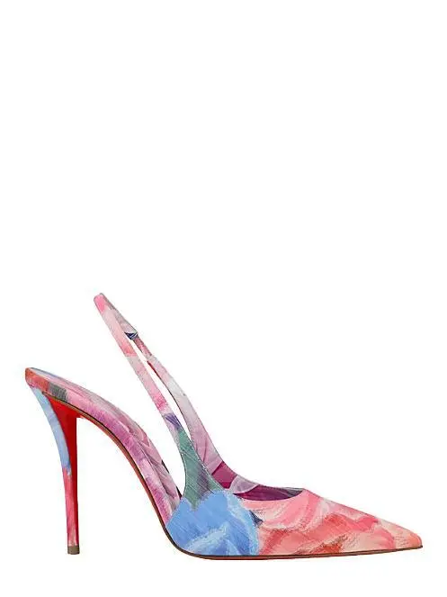 CHRISTIAN LOUBOUTIN Miss Z 100 Peonies Slingback Leather Pumps - Peon Multi/lin Multi