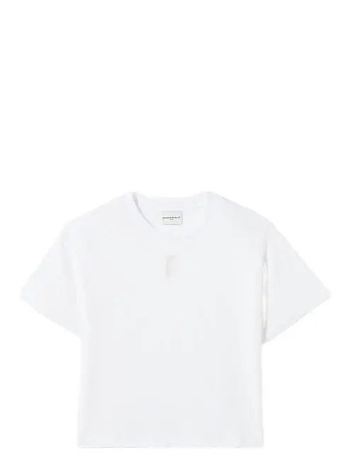 Claudie Pierlot Relaxed-fit Cotton-jersey T-shirt - Ecru