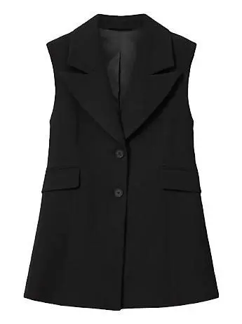 ALLSAINTS Astra Peak-lapel Stretch-woven Waistcoat - Black