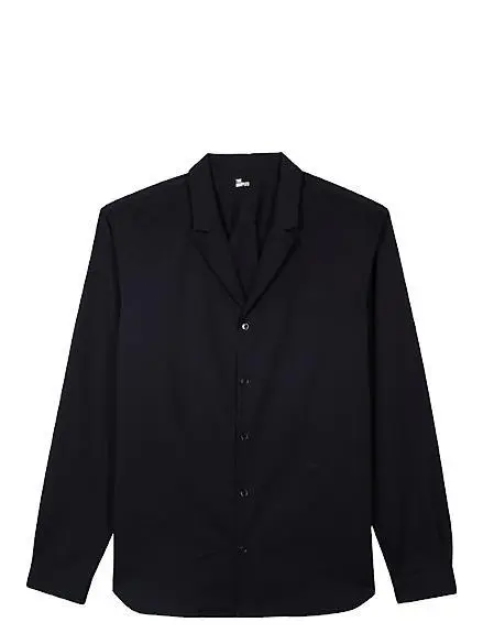 The Kooples Notch-lapel Slim-fit Cotton Shirt - Navy