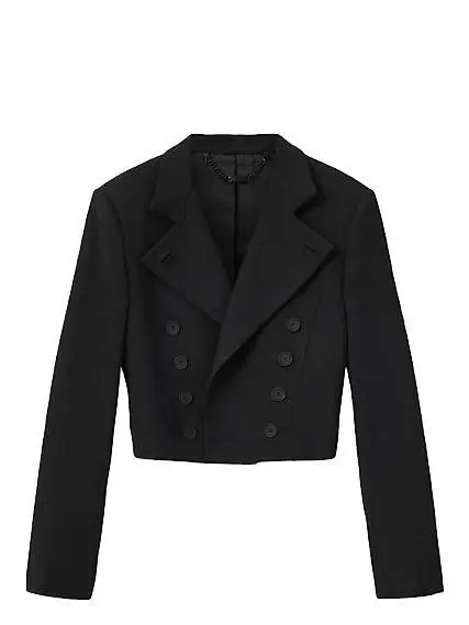 ALLSAINTS Raina Cropped Stretch-woven Blazer - Black
