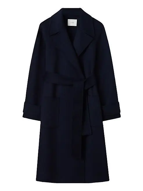 JOSEPH Arlina Double-faced Wool And Cashmere Coat - Navy