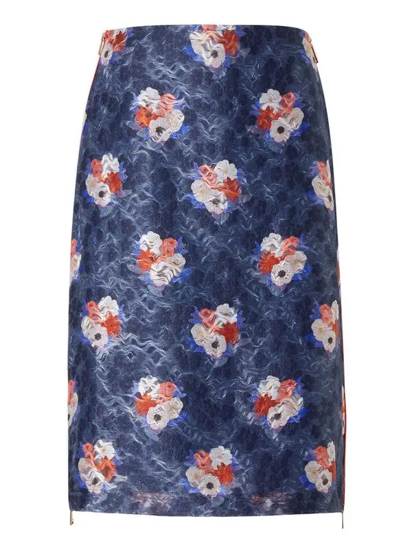 Fendi Midi Pencil Skirt - Blue