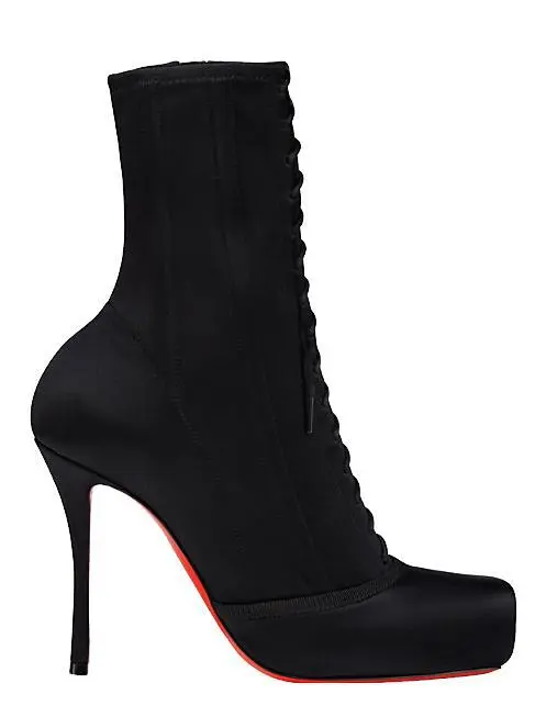 CHRISTIAN LOUBOUTIN Pavlova 100 Stretch-satin Ankle Boots - Black